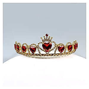 YANLITIAN Bridal Wedding Tiara Color Crystal Crown Princess Birthday Party Hair Accessories Rhinestone Suit (Color : 5)