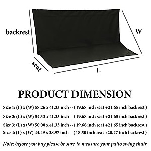 Izzybang 2/3 Seat Patio Swing Cover Chair Bench Replacement Cover for Swing Seat Waterproof Heavy Duty Swing Seat Cover, (L) x (W) 50.00 x 41.33 inch
