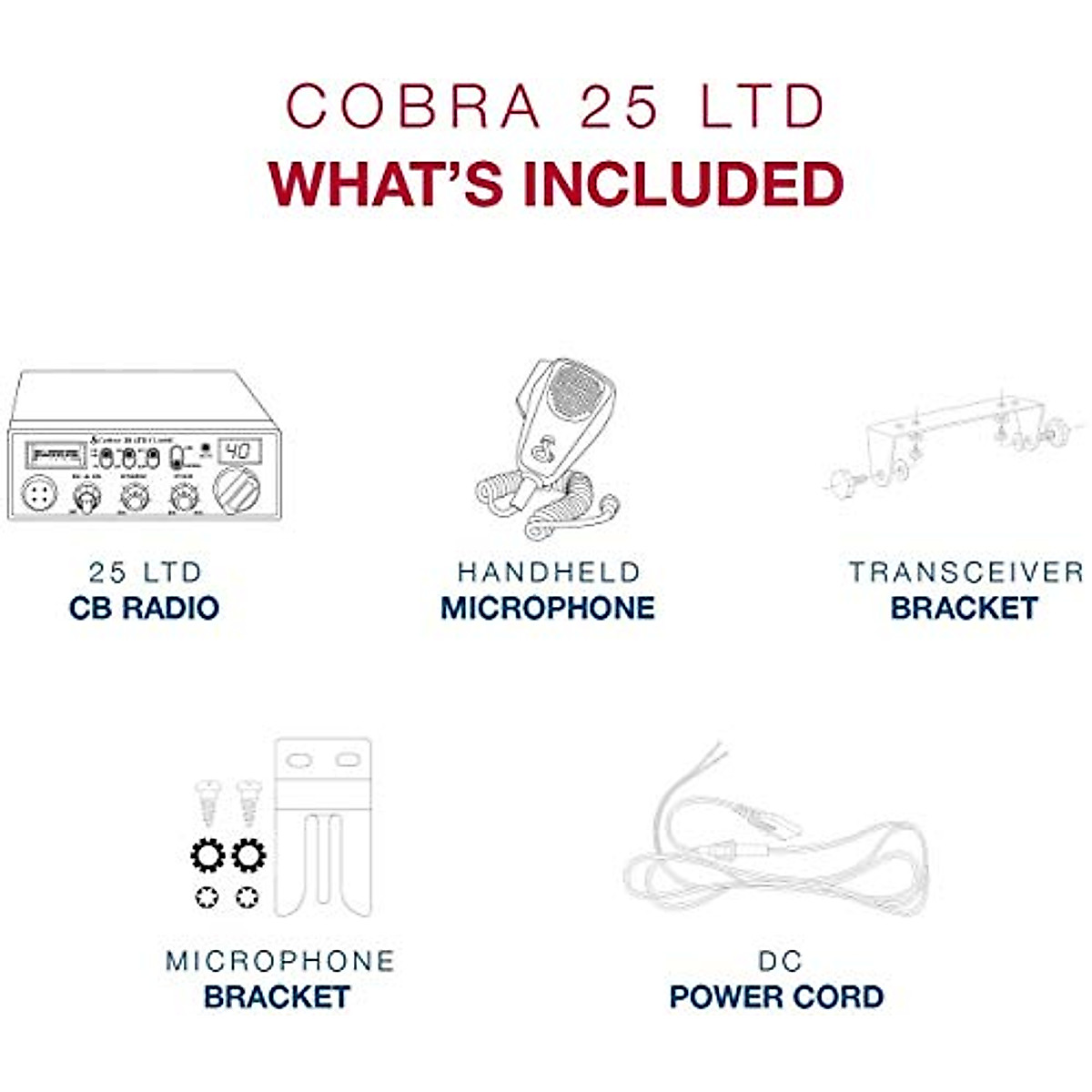 Cobra 25LTD Professional CB Radio - Emergency Radio, Travel Essentials, Instant Channel 9, 4 Watt Output, Full 40 Channels, 9 Foot Cord, 4 Pin Connector