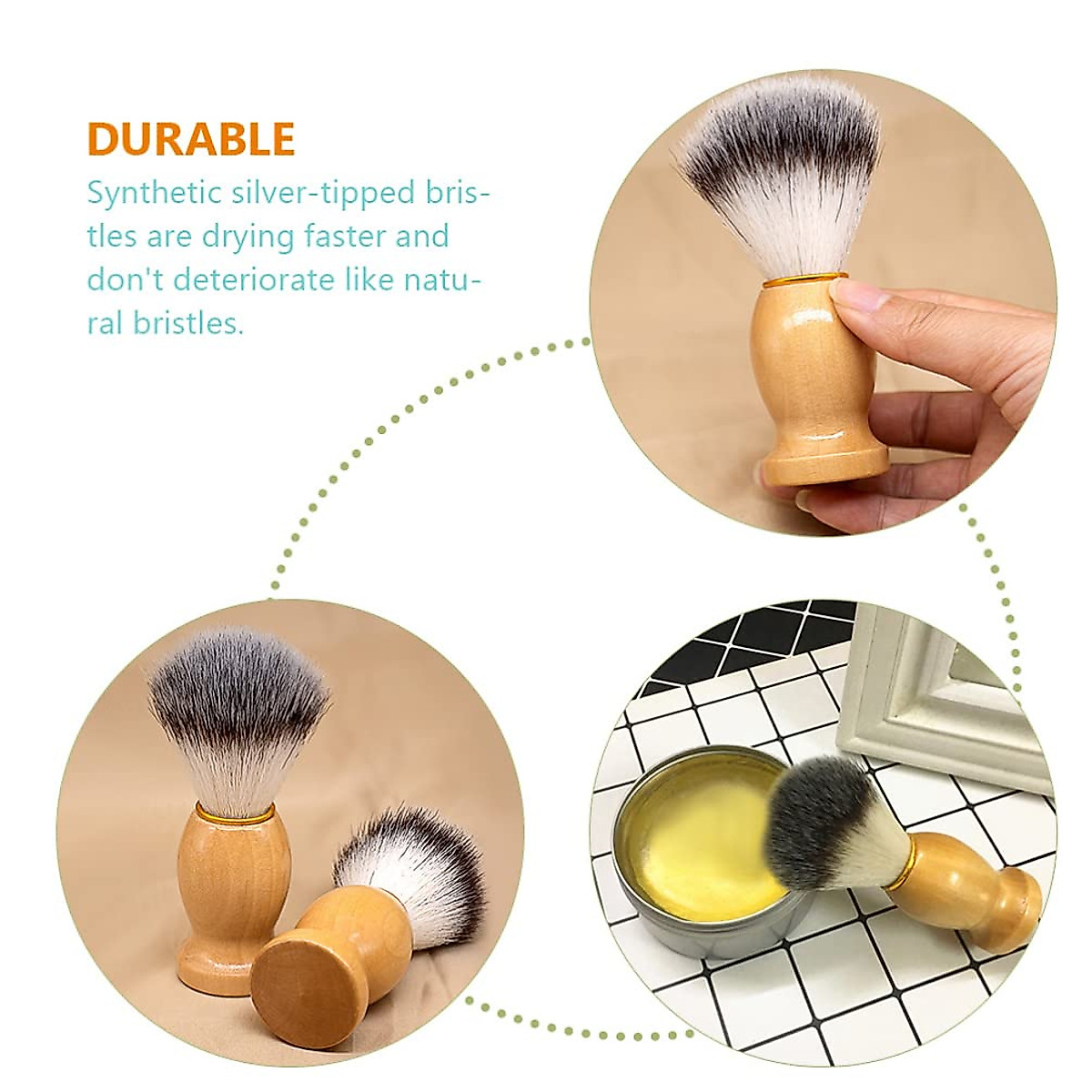 2pcs Shaving Shave Brush Barber Supplies Shaving for Men Beard Brush Barber Brush Wood Handle Shave Brush Shave Brush for Men Shave Accessory