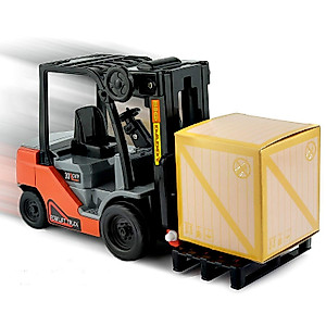 Big Daddy Trucks Combo: Friction-Powered Forklift & Pickup Truck with Extendable Loader and Cargo Boxes
