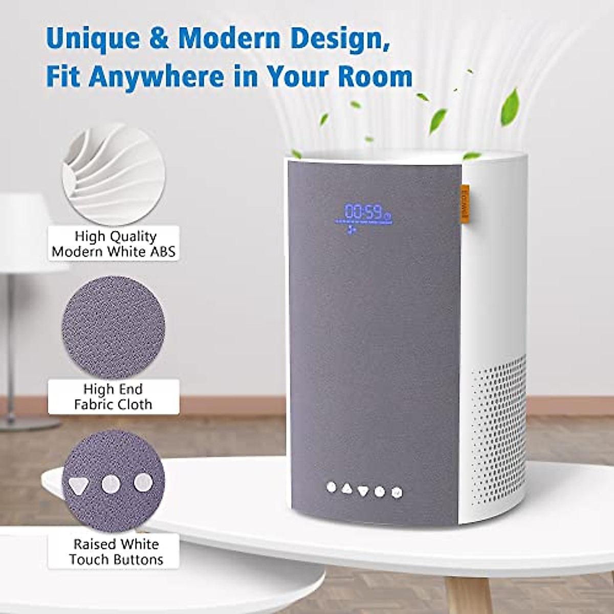 Air Purifiers for Bedroom Home, ECOWELL HEPA H13 Filter Air Purifiers for Home Large Room Office Living Room, Small Air Purifier for Pet Dander Odors Smokers Pollen Dust, Air Cleaner with Sleep Mode
