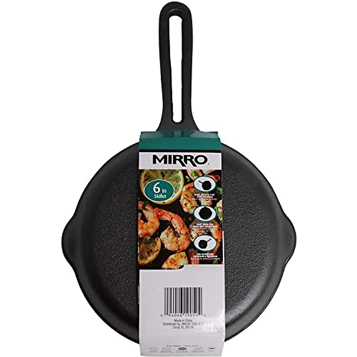 Mirro MIR-19050 Mini Ready to Use Pre-Seasoned Round Cast Iron Skillet, 6 Inch, Black