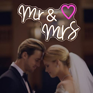 Yeeficent Neon Sign for Wall Decor, Will You Marry Me for Proposal Wedding Decorations, 23 Inches Large Dimmable Neon Light, Custom Neon Signs for Bedroom, Personalized Light Up LED Sign (Warm White-ms $mrs)