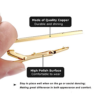 Jstyle 10pcs Tie Clips for Men Tie Bar Clip Set for Regular Ties Necktie Wedding Business Clips A