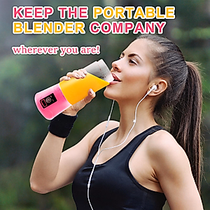 GUCABE Portable Blender, Personal Blender for Milkshakes and Smoothies, Mini Juice Blender with USB Charging, Smoothie Blender 380ML (pink)