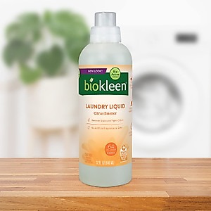 Biokleen Laundry Detergent Liquid - 64 HE Loads - Concentrated, Eco-Friendly, Non-Toxic, Plant-Based, No Artificial Fragrance or Preservatives, 32 Fl Oz, Citrus Essence