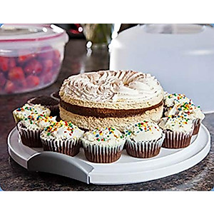 STERILITE 2008004 White, Pack of 2 Cake Server, Fits Sizes, Clear