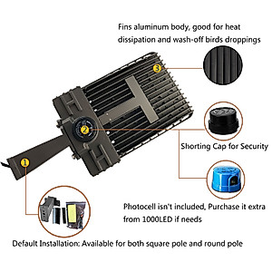 1000LED LED Sheobox Parking Lot Light 200W (600W Eq.) Outdoor Street Light, 5000K AC110-277V Arm Mount, Waterproof IP66