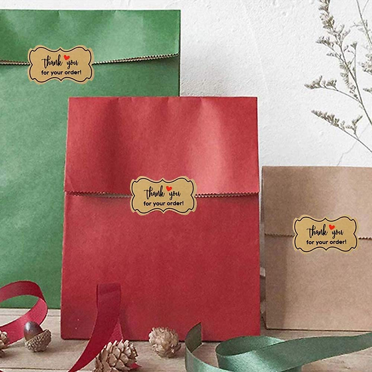 Thank You for Your Order Stickers,Thank You for Supporting My Small Business Stickers, 3 * 5cm, 250 Labels per Roll, for Holiday Present Labels Decor