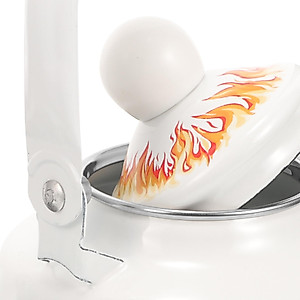 Kichvoe Ceramic Enamel Teapot Tea Kettle for Stovetop 1.1L Porcelain Enameled Teakettle Vintage Tea Pot with Ceramic Cool Handle Teapot for Hot Water No Whistling