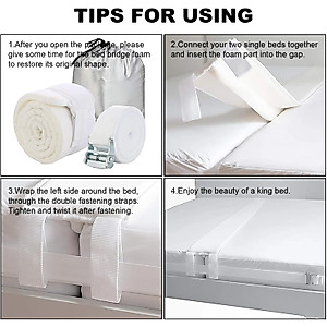 Homecozy Bed Bridge Twin to King Converter Kit - Split King Gap Filler for Adjustable Bed - Twin and Twin XL Mattress Connector - Split King Bed Connector