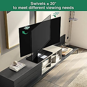 MOUNT PRO Swivel Universal TV Stand/Base - Table top TV Stands for 37 to 70 Inch LCD LED TVs - 9 Levels Height Adjustable TV Mount Stand with Tempered Glass Base, Holds up to 88lbs, Max VESA 600x400mm