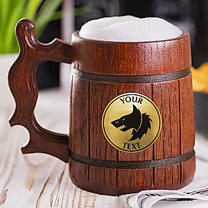 Space Wolves Beer Stein, Personalized 40K Wooden Beer Mug, Custom Beer Stein, Gamer Gift, Gamer Tankard, Gift for Men, Gift for Him