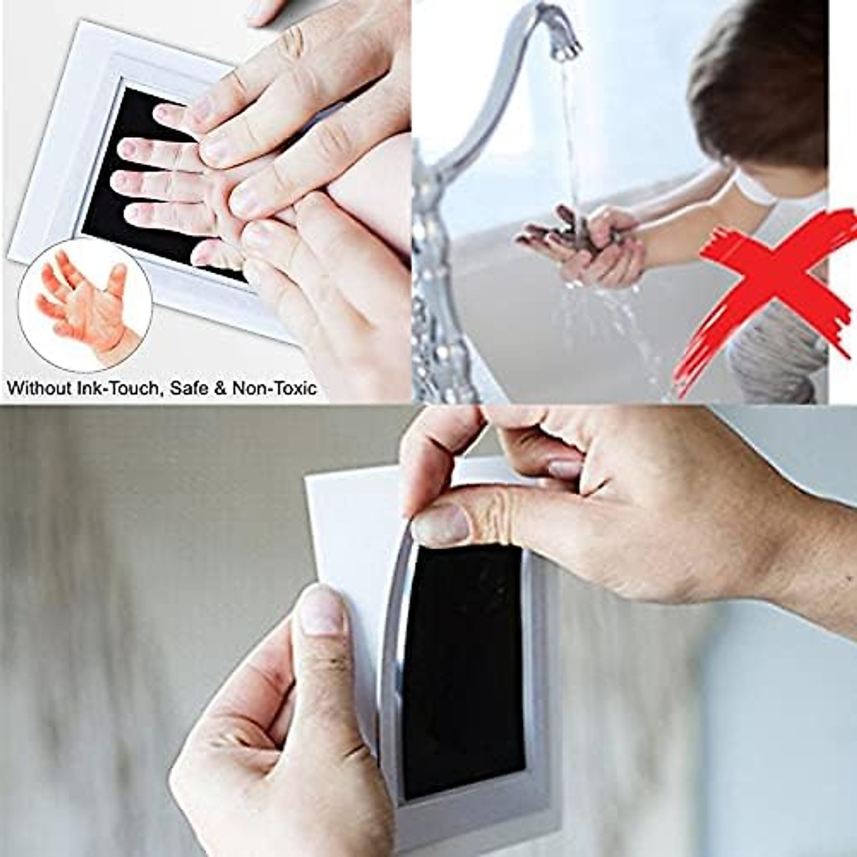 Baby Prints Handprint and Footprint Kit, Newborn Hand and Footprint Keepsake with 2 Safe Clean-Touch Inkless Ink Pad, Gift to New Parents or Baby Boys Girls Shower Registry