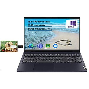 Lenovo 2021 IdeaPad 5 15.6" FHD Touchscreen Laptop Intel Quard-Core i7 1065G7 3.9GHz 12GB DDR4 RAM 512GB PCIe SSD for Business and Education Online Class Webcam Windows 10 Pro | 32GB Tela USB Card