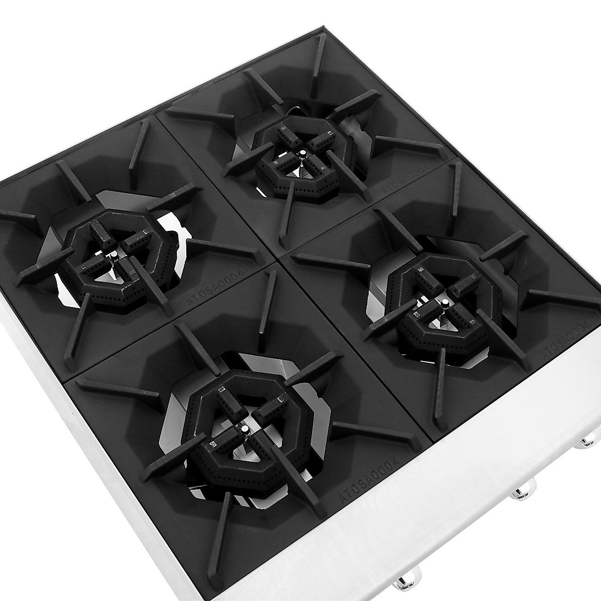 CookRite Four Burner Hot Plate Commercial Countertop Natural Gas Range ATHP-24-4 HD 24"-100000 BTU