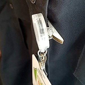 25 Pack - Premium Clear (Translucent) Retractable Badge Reels with Alligator Swivel Clip on Back by Specialist ID (Translucent Clear)
