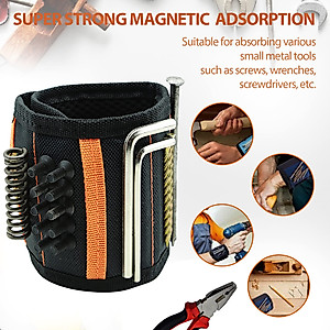 FelRelWel Magnetic Wristband ,Christmas Stocking Stuffers Tools Gifts for Men Magnetic Wristband , Five Rows 15 Super Strong Magnets Gadgets Wrist Tool Belt Holder for Holding Screw Nail Drill Bit