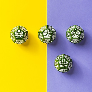 D12 Hit Location Green & White Die