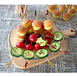 BLUE TOP Wood Frill Picks Toothpicks 4 Inch Pack 1000,Cocktail Party Toothpicks for Fruit,Appetizers,Club Sandwiches,Parties.