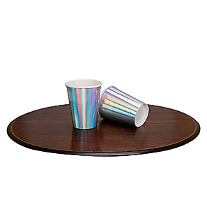 Geeklife Rainbow Silver Party Cups,Thickened Disposable Paper Cups Set,10.5 oz Double-deck Cups,Ideal for Drinks, Beverages,Water, Coffee and Tea