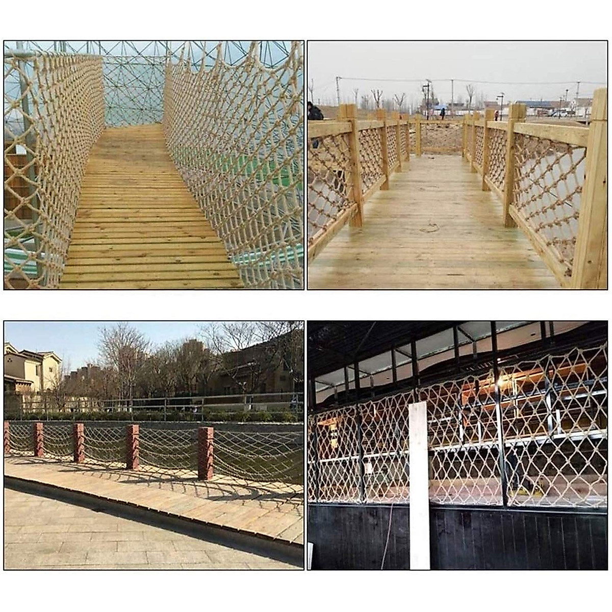 Rope Net for Kids,Treehouse Climbing Rope Netting Railing Child Safety Net Heavy Duty Cargo Net Hemp Rope Net Decorative Mesh 12cm (Size : 11m(33ft))