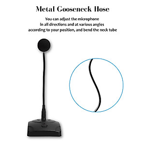 EBTOOLS Wired Microphone, 360 Degree Omnidirectional Highly Sensitive Noise Reduction Desktop Microphone, with 5m XLR Cable, Suitable for Meetings, Voice, Games, Karaoke