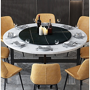 Slate Dining Table Turntable, Household Rotatable Round Table Turntable, Restaurant Marble Base Turntable, Multi-functional Lazy Susan (Color : Black, Size : 70cm/28in)