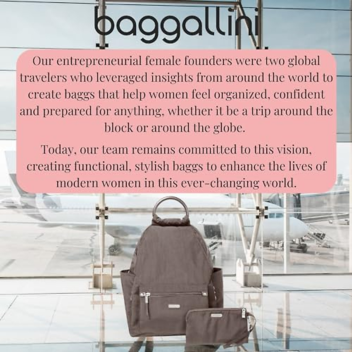 Baggallini womens New Classic Heritage With Rfid Phone Wristlet All Day Backpack, Sterling Shimmer, One Size US