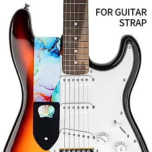 lizimandu Adjustable Guitar Strap Includes 2 Strap Locks & 4 Matching Picks.Leather ends Guitar Shoulder Strap Suitable for,Gift for Guitarist(1-Splash Ink)