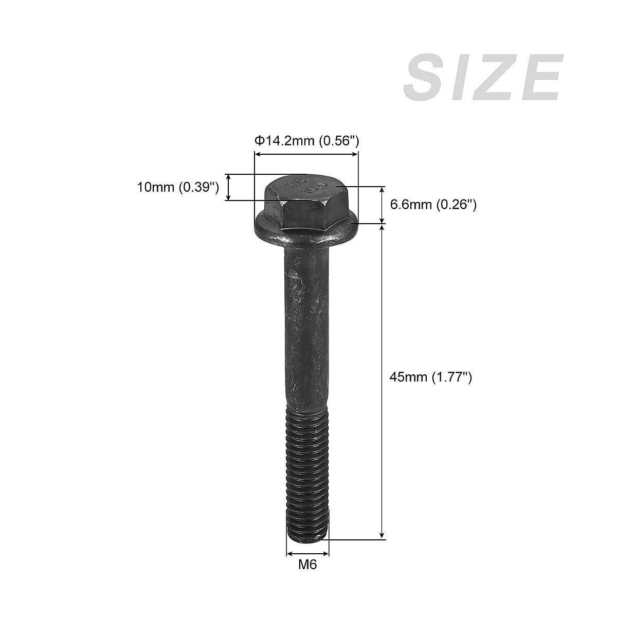 METALLIXITY Flanged Hex Head Bolts (M6x45mm) 5pcs, Hexagon Flange Bolt Half Thread Screw - for House Construction Hardware Fasteners