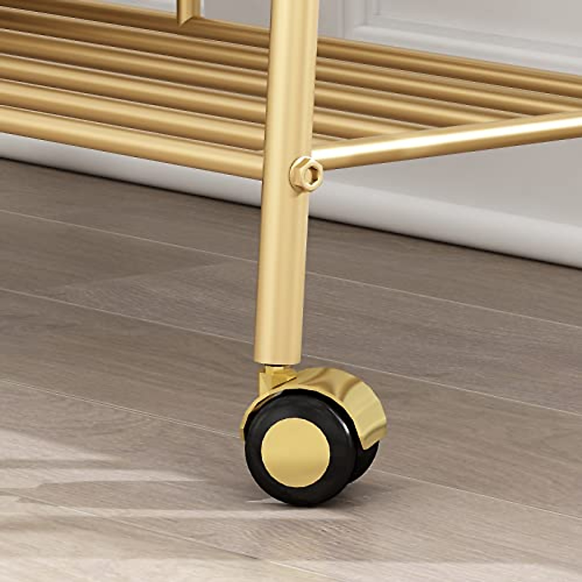 TIEOU Rolling Gold Clothing Rack, Gold Clothes Rack Heavy Duty, Clothing Rack for Hanging Clothes, Modern Clothing Rack, Coat Rack Stand, Gold Clothing Rack, Garment Rack, Pipe Clothing Rack, Gold