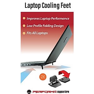 Laptop Cooling Feet, Improves Laptop Cooling Performance. Works with All laptops, Mobile workstations, Gaming. Alienware, Dell, Apple, HP, Lenovo, MSI, Razor, Asustec, Acer.