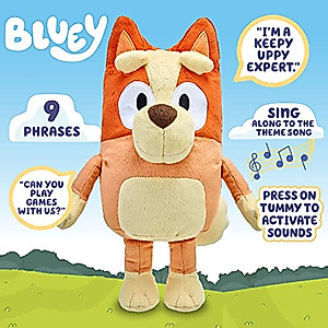 Bluey - 12" Talking Bingo Plush - Interactive - Sing Along with Bingo, 9 Different Phrases