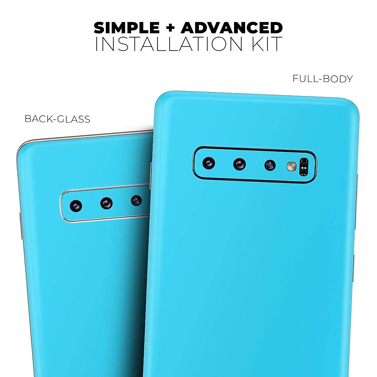 DesignSkinz Solid Turquoise Blue Protective Vinyl Decal Wrap Skin Cover Compatible with The Samsung Galaxy S20 (Screen Trim & Back Glass Skin)
