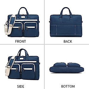 SHWN Pattern 15 "Waterproof Laptop Shoulder Messenger Bag with 14" -15.6 "Bounce Bubble protection (blue)