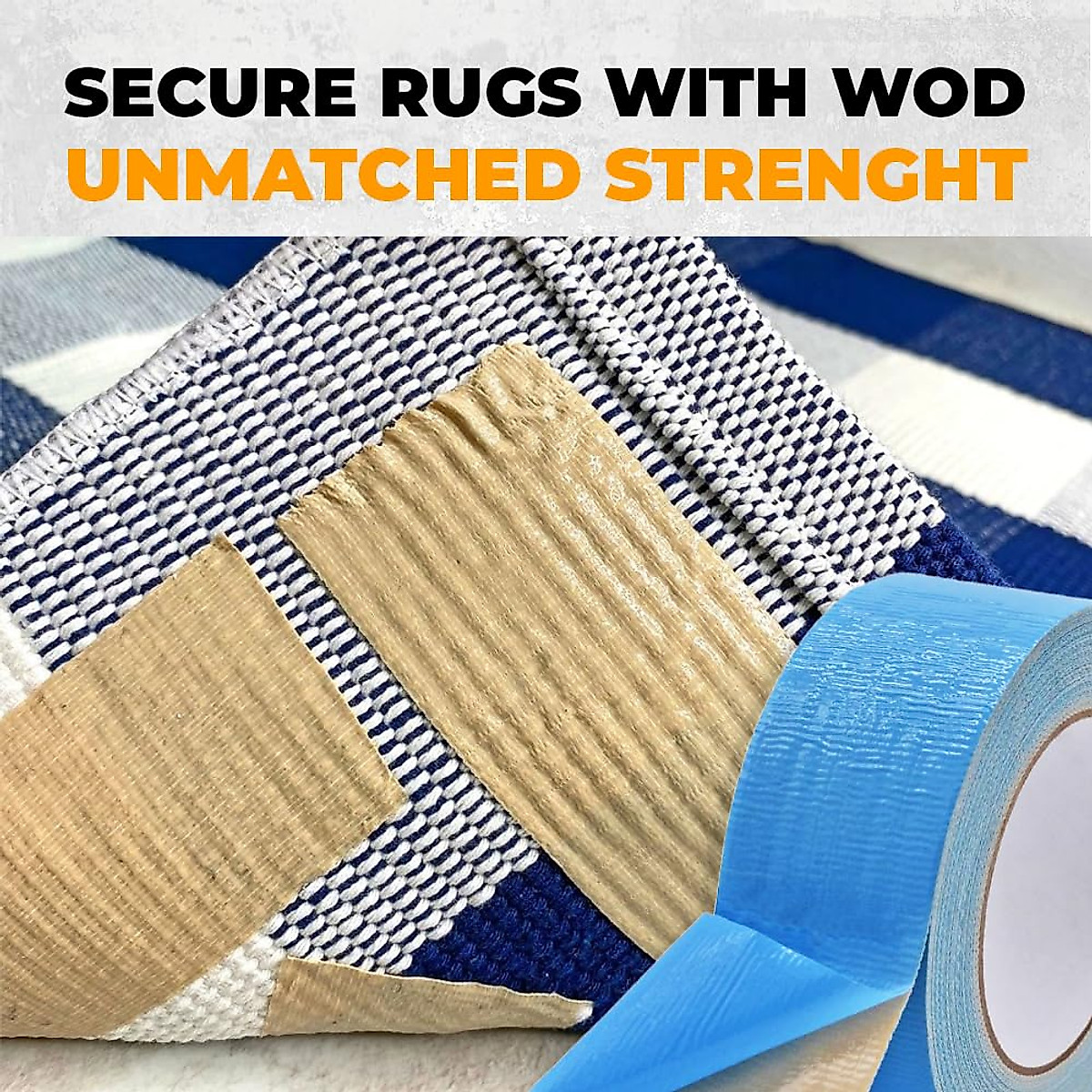 WOD Double Sided Carpet Tape, 2 inch x 25 ft. Heavy-Duty Tack, Residue Free, for Convention & Trade Shows Indoor/Outdoor Rugs DCCT110W