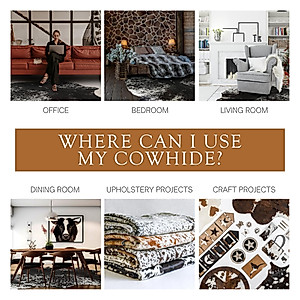 Sunshine Cowhides 100% Genuine Salt and Pepper Cowhide Rug - Modern Style Animal Skin Rug & Floor Carpet for Living Room, Bedroom, Kitchen & More - Large (6x6-7ft)