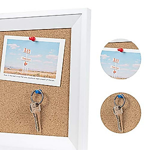 HBlife Cork Board Bulletin Board 11 x 17 inch with White Frame Rectangle Decorative Hanging Pin Board Perfect Decor for Office & Home,Message Board or Vision Board