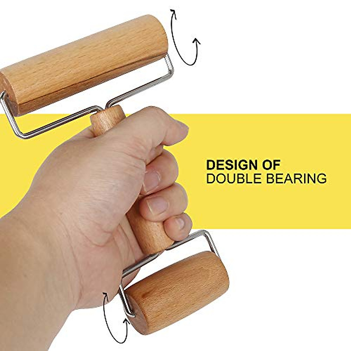 LEOBRO 5D Diamond Painting Tools Wooden Roller, 2 in 1 Design Wooden Roller for Diamond Painting Rhinestone Embroidery, Craft Clay, Ceramic & Pottery Clay