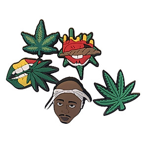UNA SHOPS Weed Charms for Clogs 5pcs
