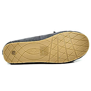 DREAM PAIRS Women's Faux Fur Cozy House Slippers Suede Leather Moccasin Shoes for Indoor and Outdoor Wear,Size 9,Grey,SHOZIE-01