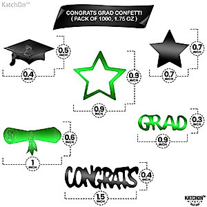 Green Graduation Confetti 2023 - Pack of 1000 | Grad Confetti 2023, Graduation Decorations 2023 | Graduation Centerpieces for Tables 2023 | Green Graduation Party Decorations 2023 Confetti Graduation