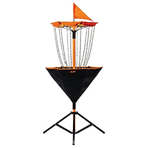 Franklin Sports Disc Golf Basket + Discs Set - Portable Disc Golf Target Basket with Chains - 3 Discs Included - Driver, Mid-Range + Putter - Steel Chains