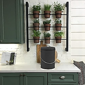 Compost Bin, LALASTAR Countertop Compost Bin with Lid, Kitchen Compost Container, Odorless Compost Bucket for Kitchen Food Waste with Carrying Handle, 1 Gallon, Black