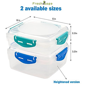 4 PCS Sandwich Containers - 100% Airtight & BPA-Free & Microwave and Dishwasher Safe Kitchen Storage Containers with Upgraded Snaps, Included 2 heightened Sandwich Containers for Lunch Boxes and 2 normal version