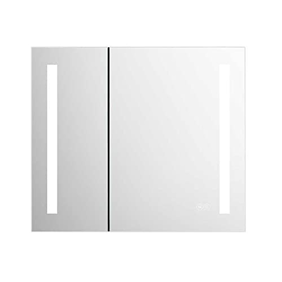 Vyaya Modern Home Decor Erie 30" W x 26" H Rectangular Silver Aluminum Recessed or Surface Mount Mirror Medicine Cabinet