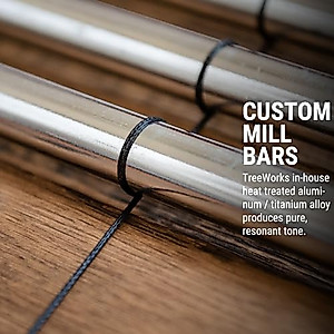 Treeworks Chimes Energy Chime with Mallet for Meditation, Sound Healing or Yoga, 5 Notes –– Made in U.S.A. –– Long Resonance with Brilliant Tone, Solid Tennessee Hardwood Mantle (TRE430)