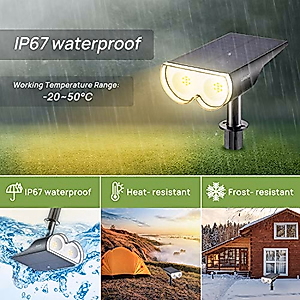 Linkind StarRay Solar Outdoor Lights, IP67 Waterproof Solar Landscape Spotlights, 16 LEDs Solar Lights for Yard Garden Driveway Porch Walkway, Auto On/Off 3000K 2-in-1 Solar Wall Lights, 2 Pack